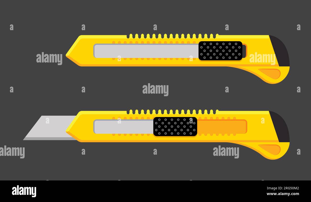 Cutter knife vector blade. Paper craft utility stationery office craft ...