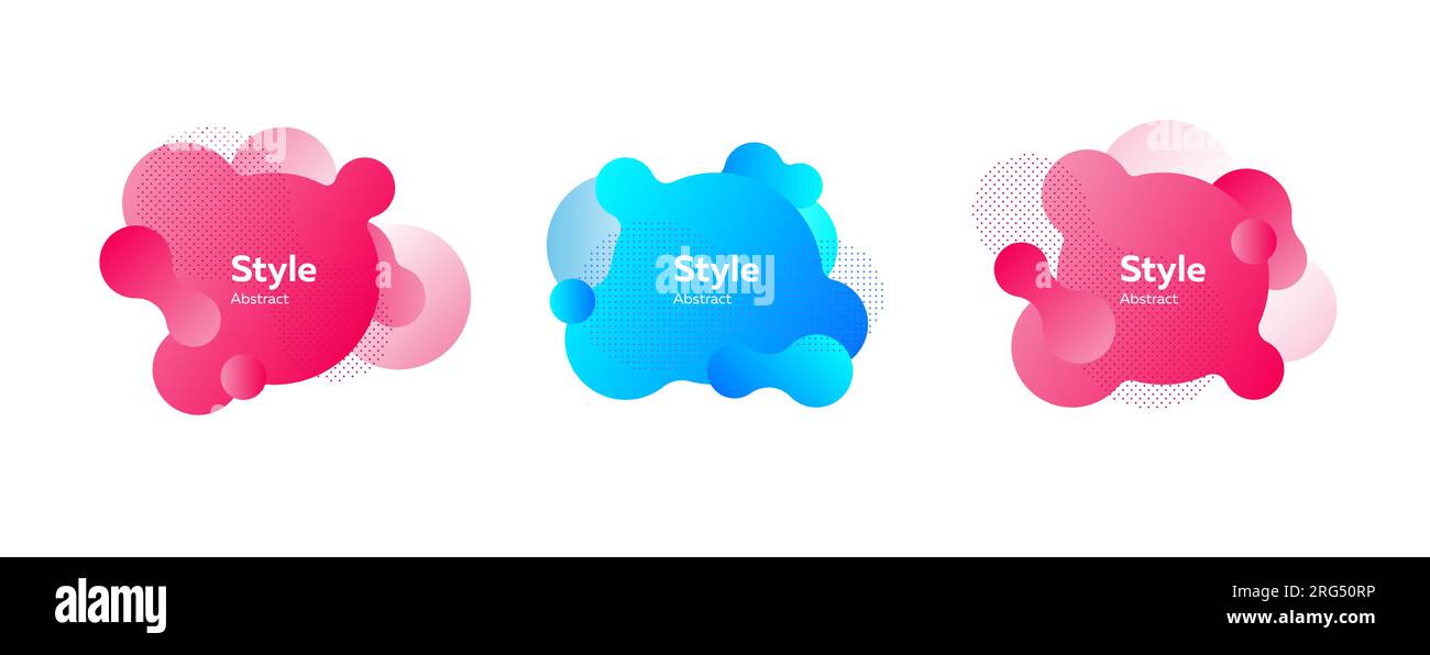 Collection of flowing liquid elements with hatching Stock Vector Image ...