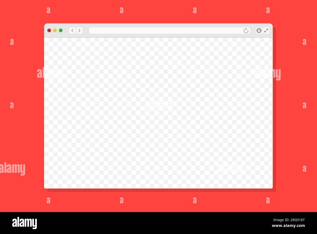 Web browser window. Computer or internet frame template design of flat page mockup. Blank screen ...