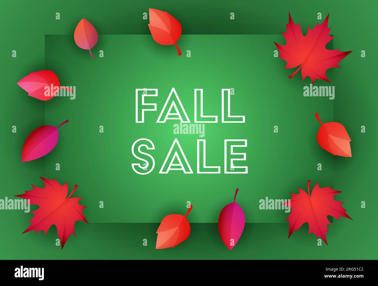 Fall Sale flyer design with green background Stock Vector Image & Art ...