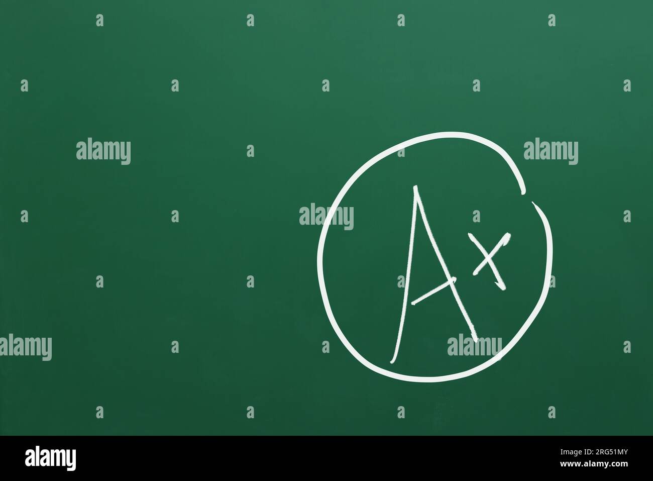 School grade. Letter A with plus symbol on green chalkboard Stock Photo ...