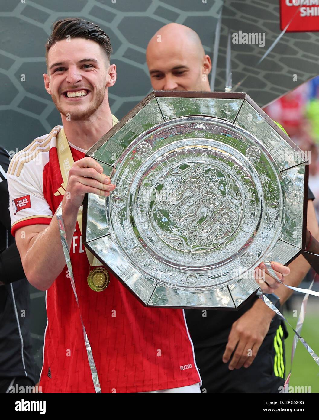 Declin Rice of Arsenal celebrates Arsenal win during THE FA COMMUNITY ...