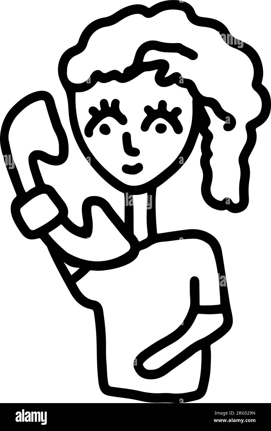 Cartoon office girl Black and White Stock Photos & Images - Alamy