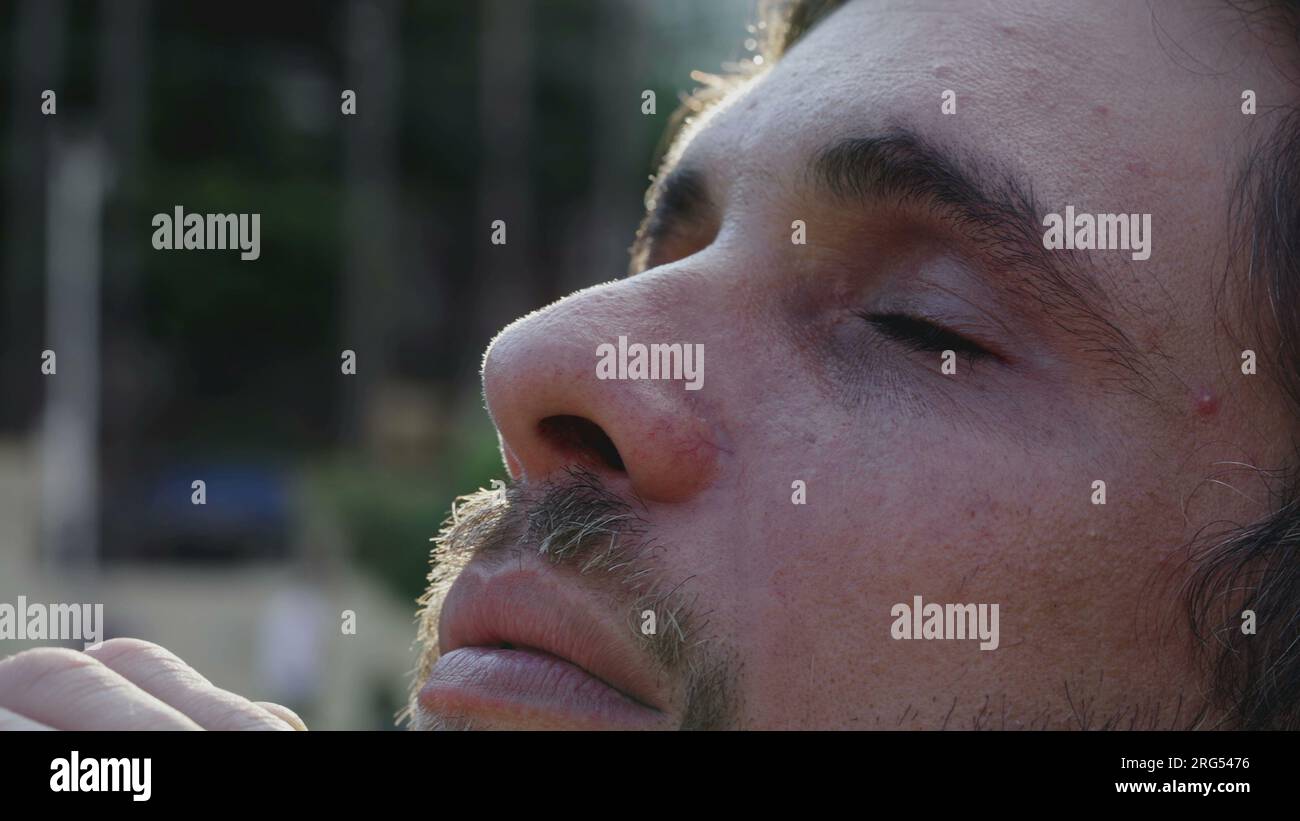 Seeking Divine Guidance A Devout Young Man Praying Under the Sun with ...
