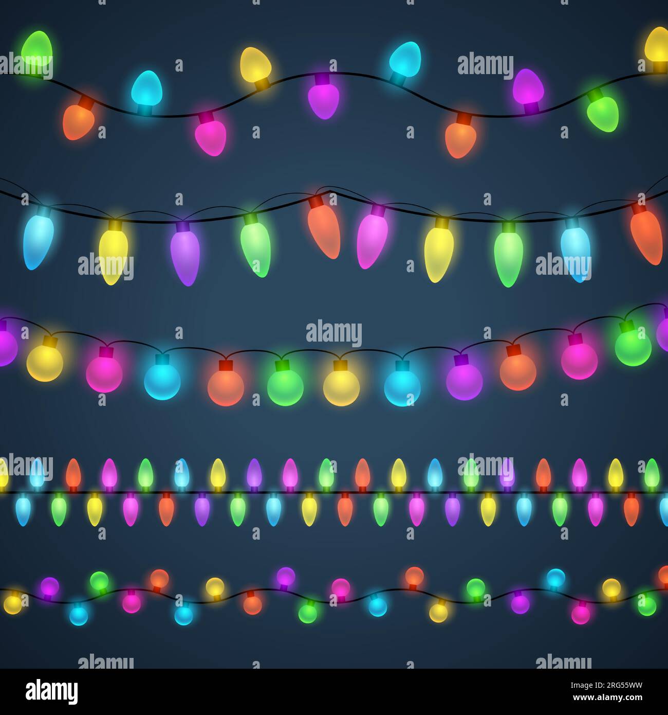 Illustration multi colored garland Stock Vector Images - Alamy