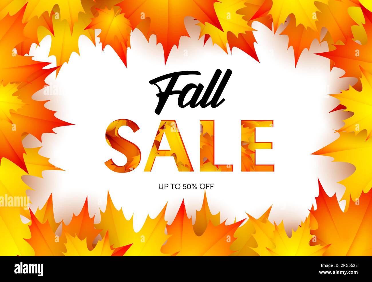 Fall sale retail banner design with maple leaves Stock Vector Image ...