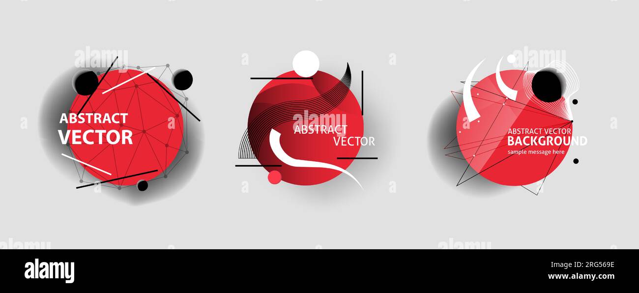 Round red abstract design elements set Stock Vector Image & Art - Alamy