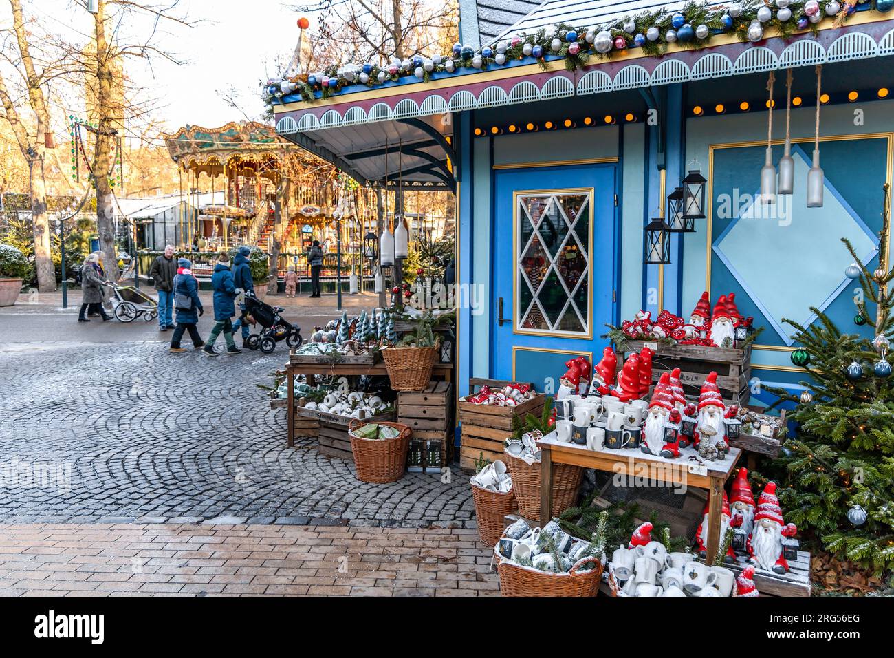 Christmas decorations. Decorated streets for Christmas. Copenhagen ...