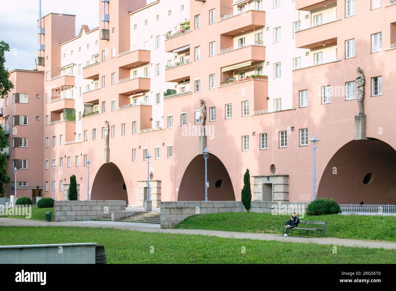 Vienna, Austria. 06 August 2023: Karl Marx-Hof housing complex and the ...