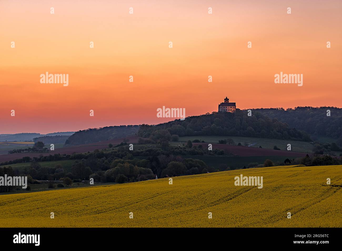 The Ronneburg in Germany in a great landscape photo. Beautiful fields ...