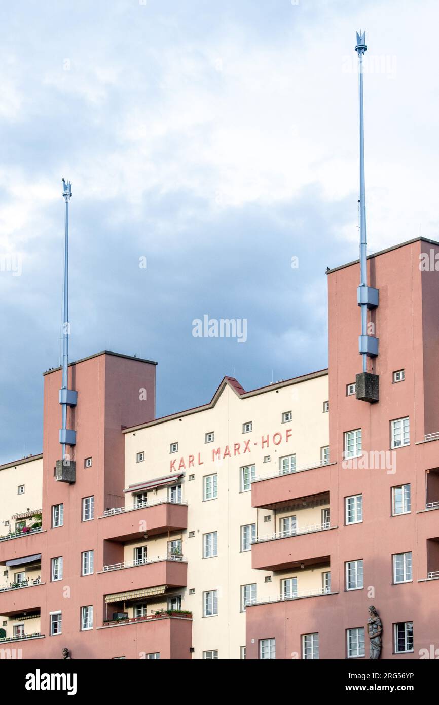 Vienna, Austria. 06 August 2023: Karl Marx-Hof housing complex and the ...