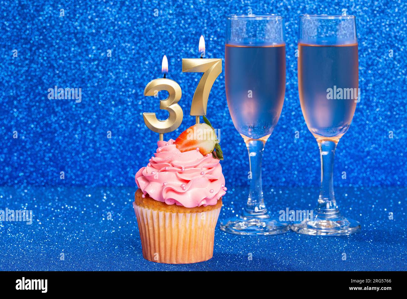 Cupcake With Number For Celebration Of Birthday Or Anniversary; Number ...