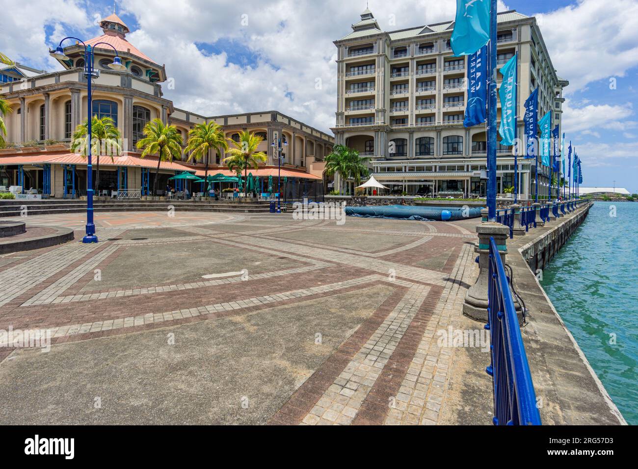 Mauritius, 10 December 2021 - A view of the Caudan waterfront with the ...