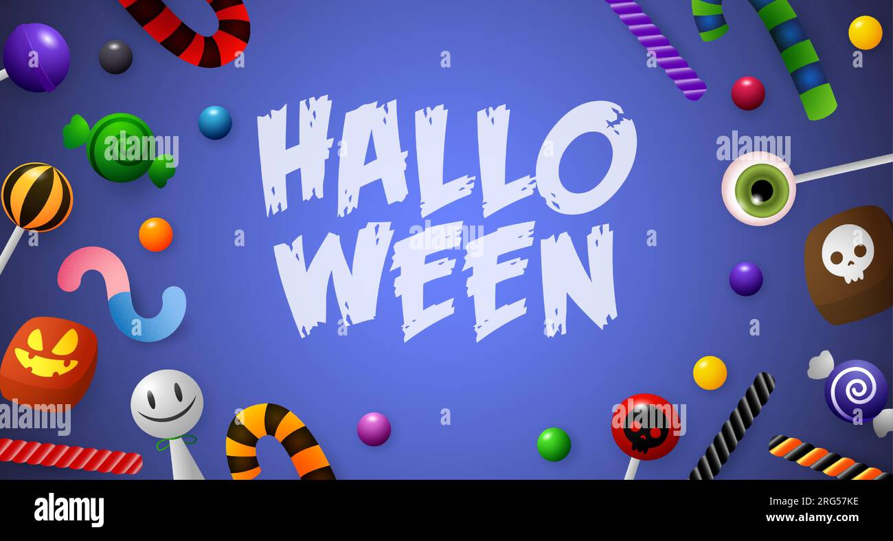 Halloween lettering with candies Stock Vector Image & Art - Alamy