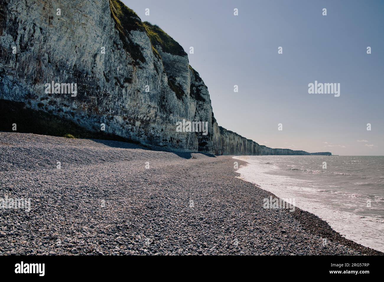 Normandy alabaster coast cliff side shoreline Stock Photo - Alamy