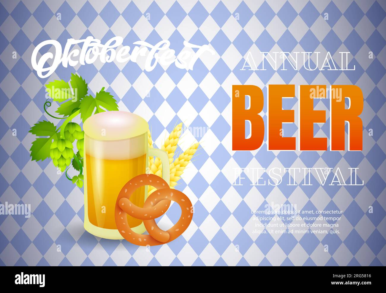 Oktoberfest beer festival banner design with lager Stock Vector Image ...