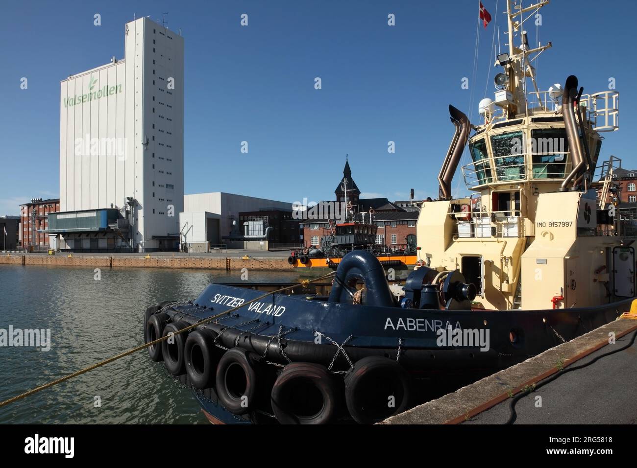 The Aabenraa-registered tug boat "Svitzer Valand" moored at Esbjerg ...
