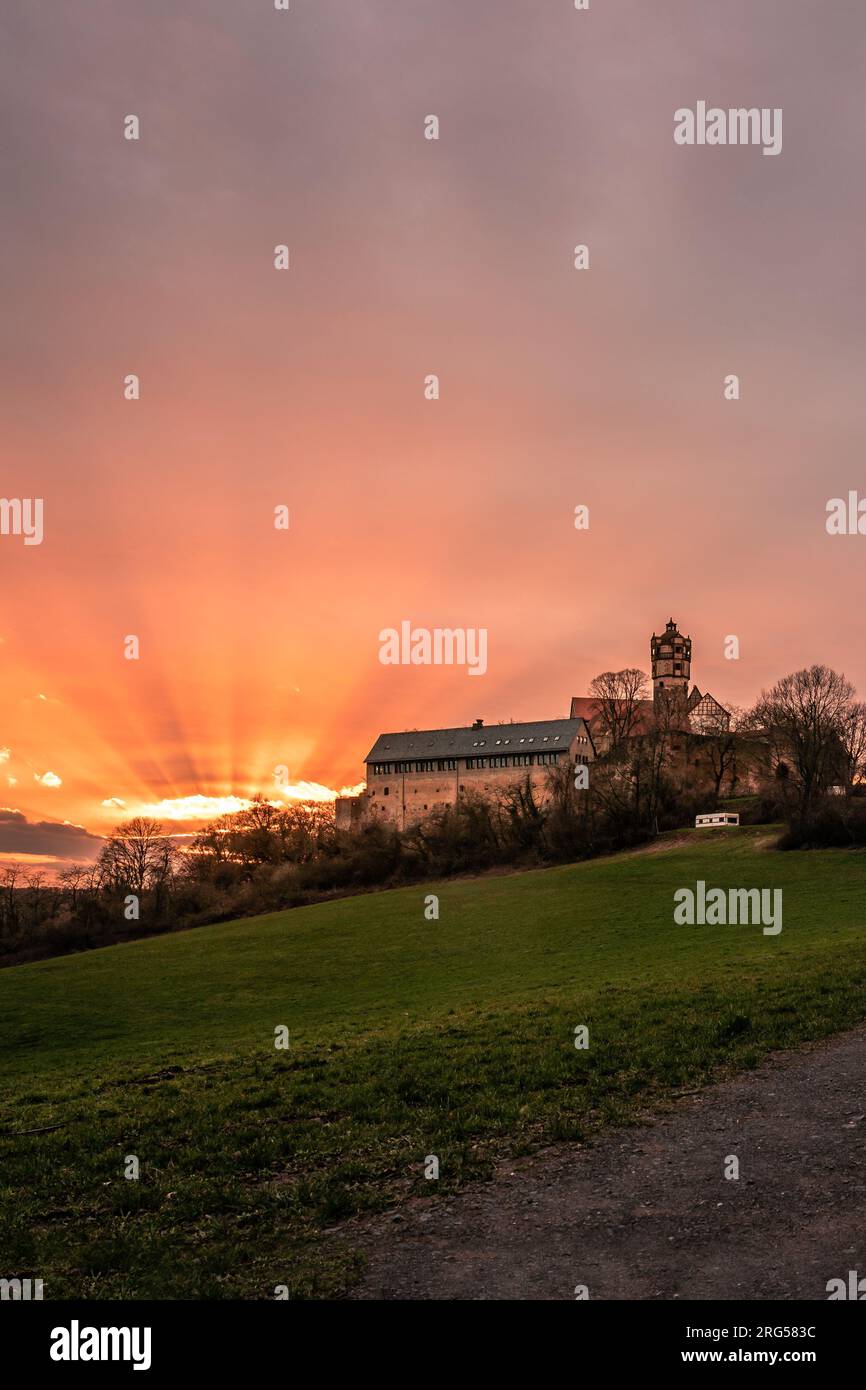 The Ronneburg in Germany in a great landscape photo. Beautiful fields ...