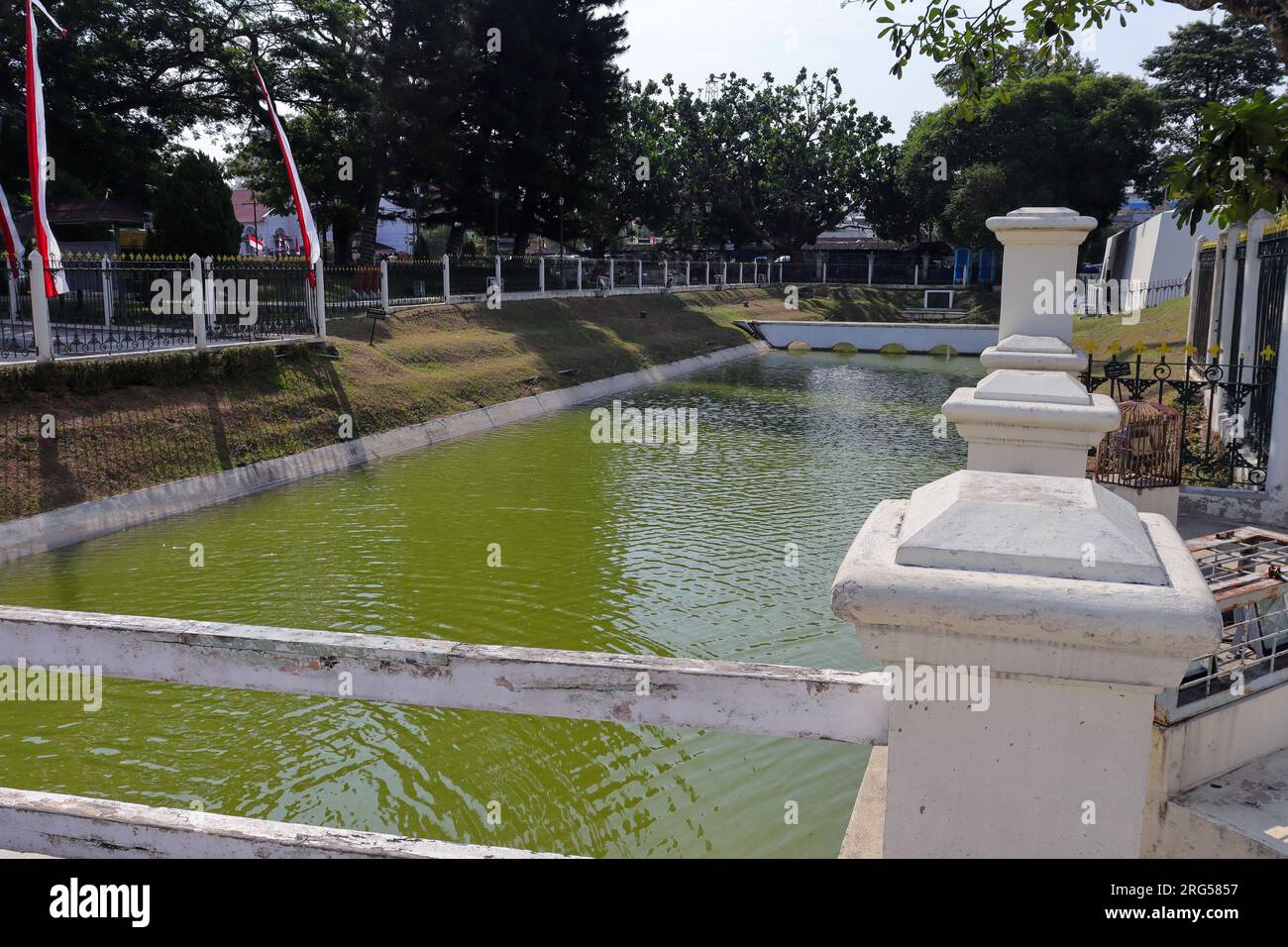 The moat that surrounds the fort for defense from enemy attacks at ...