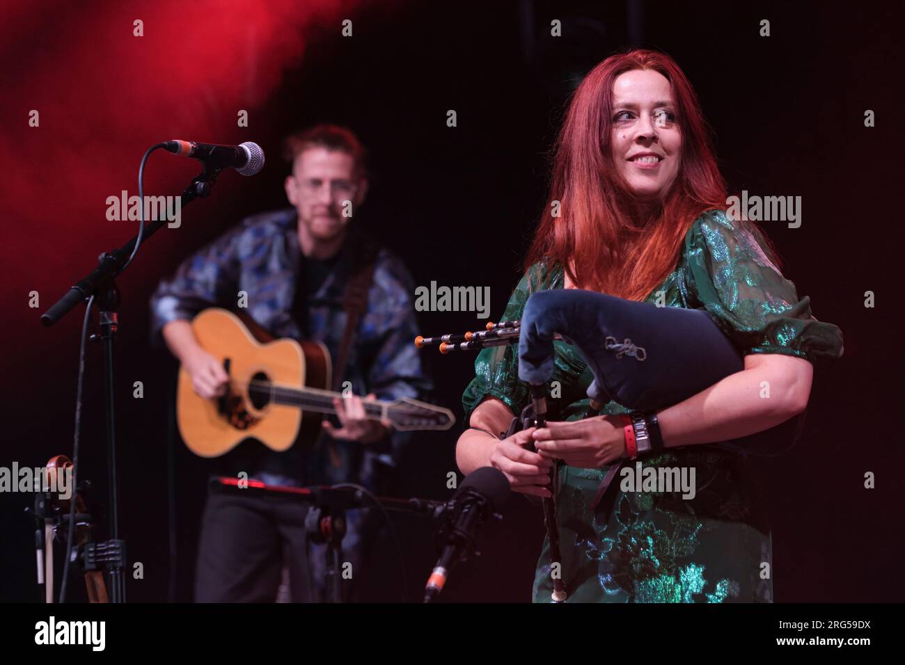 Northumbrian piper, Kathryn Tickell performing at the Wickham Festival ...