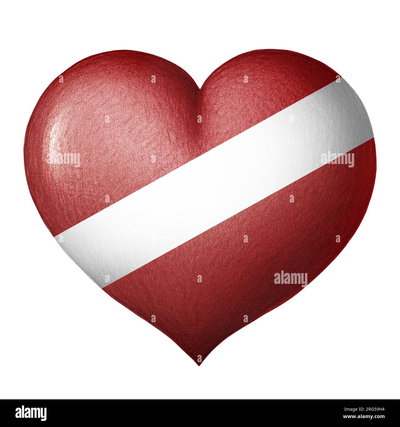 Latvian flag heart isolated on white background. Pencil drawing Stock Photo - Alamy