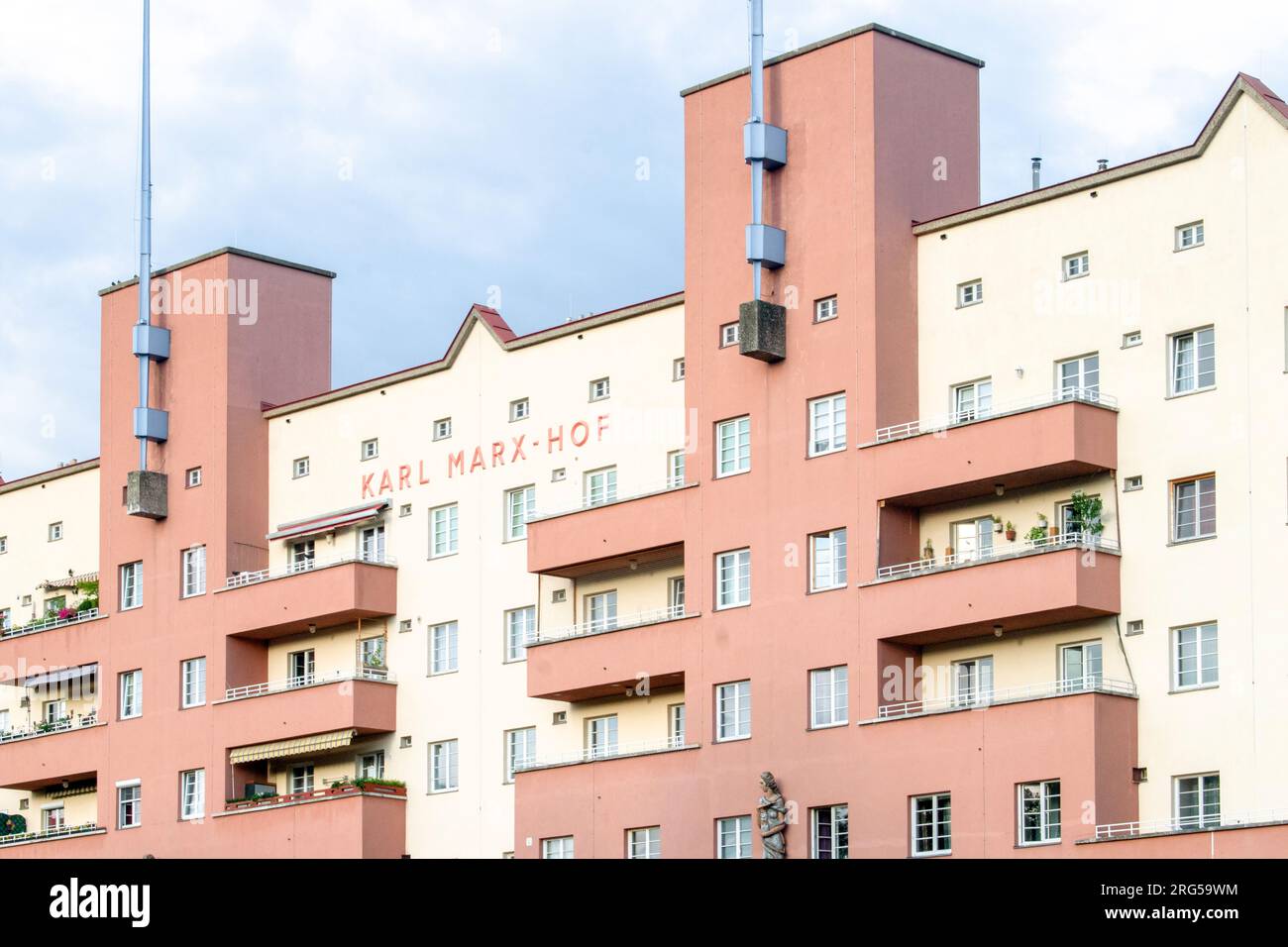 Vienna, Austria. 06 August 2023: Karl Marx-Hof housing complex and the ...