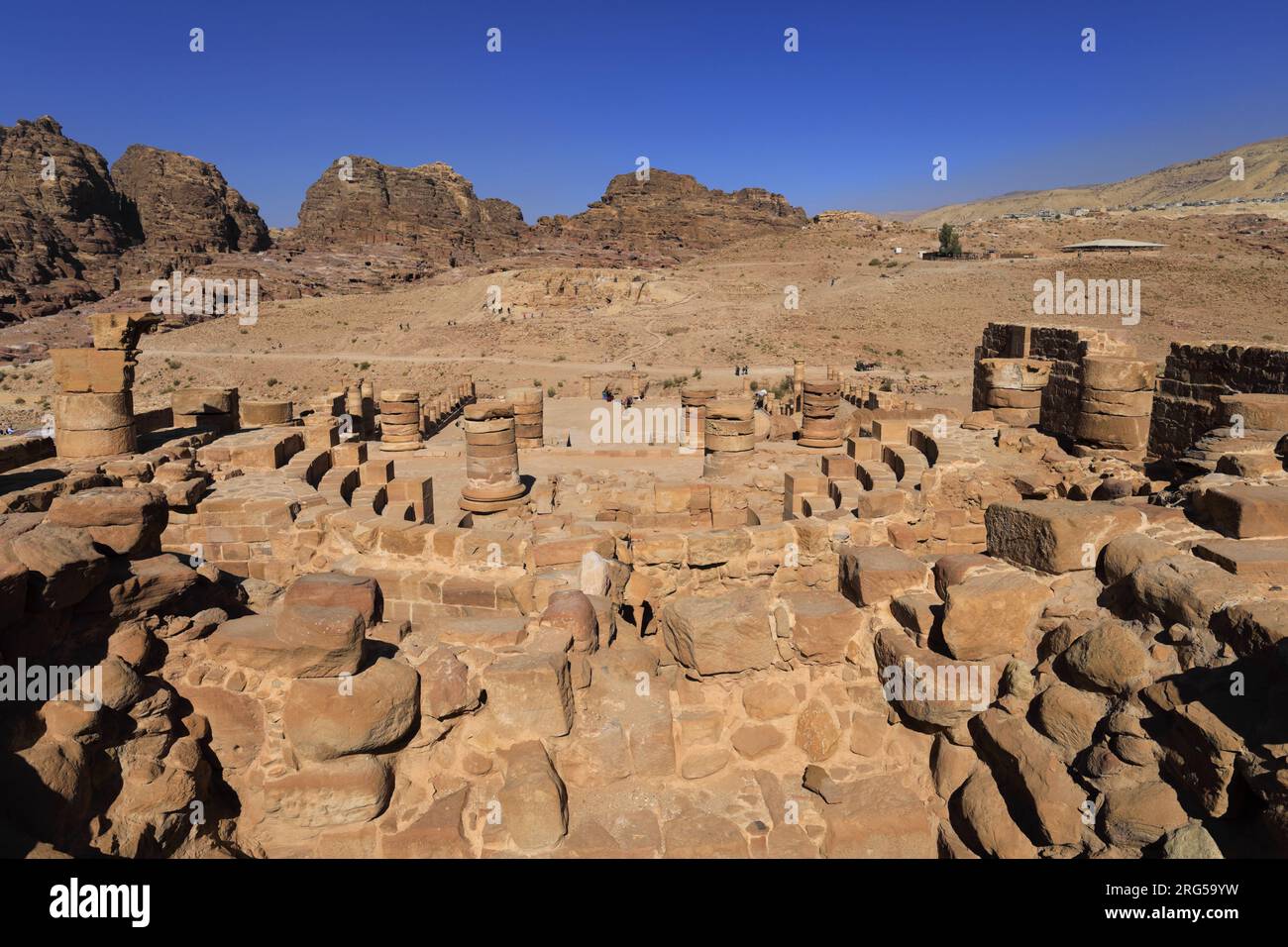 View over the Great temple, Petra city, UNESCO World Heritage Site ...