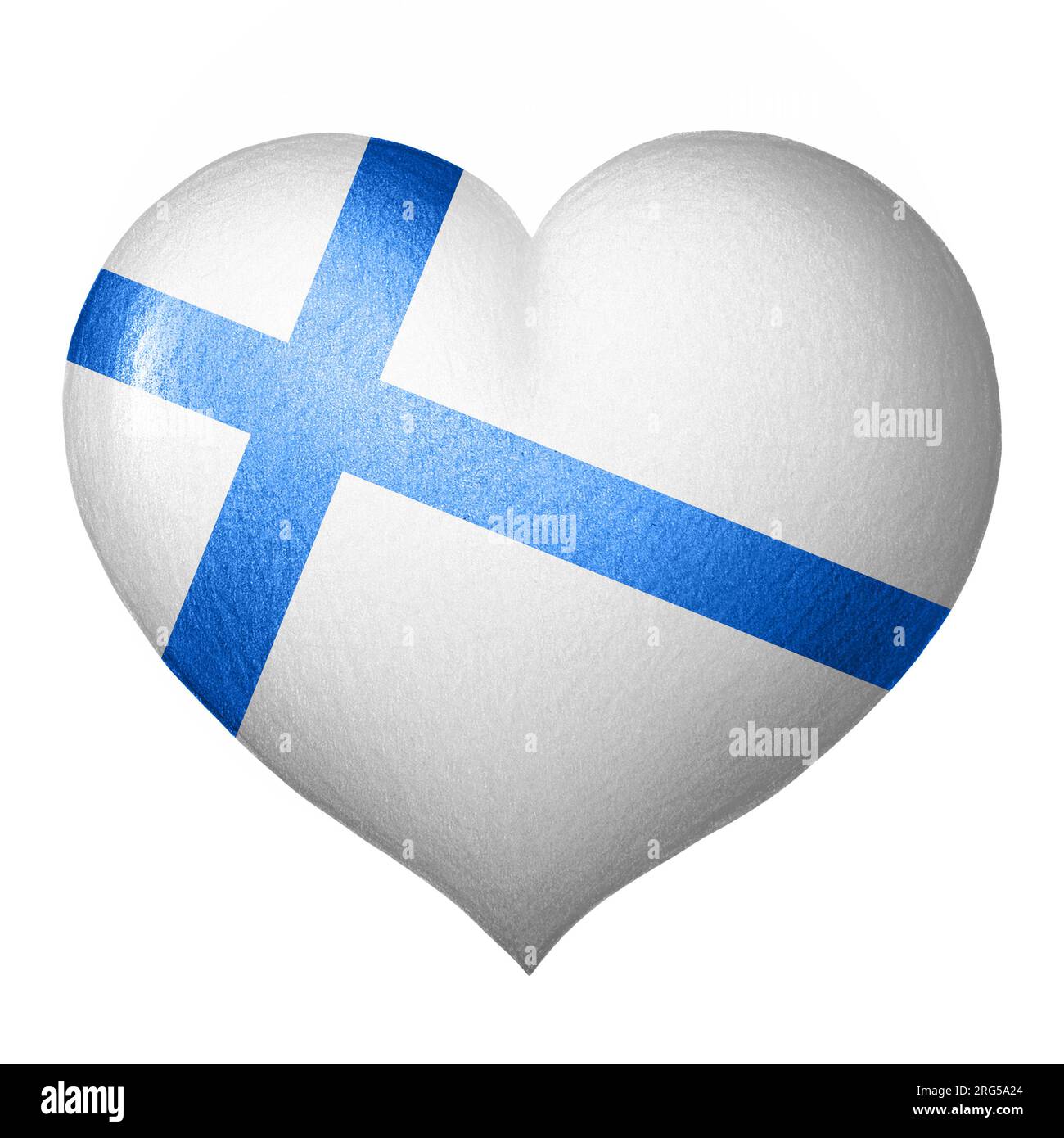 Finnish flag heart isolated on white background. Pencil drawing Stock ...
