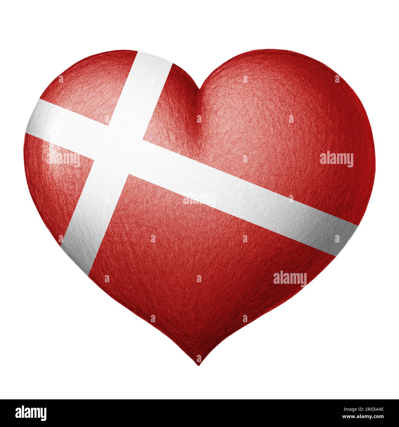 Danish flag heart isolated on white background. Pencil drawing Stock ...