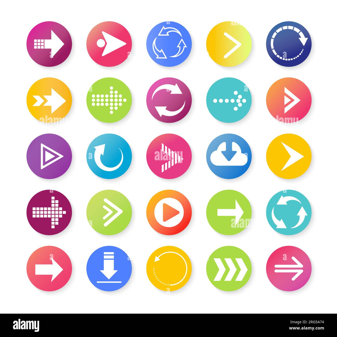 Arrow buttons set Stock Vector Image & Art - Alamy