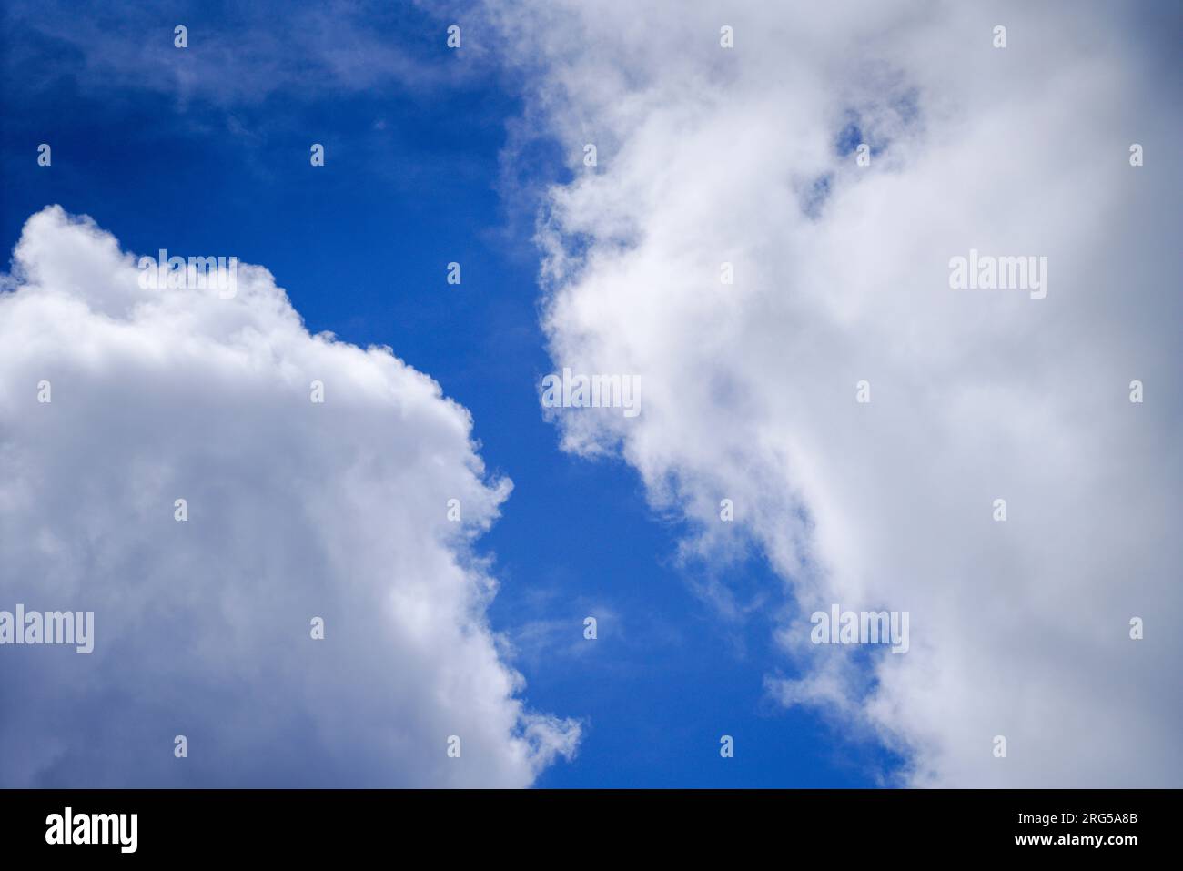 Stratus cumulus alto nimbo clouds in the blue sky are weather ...