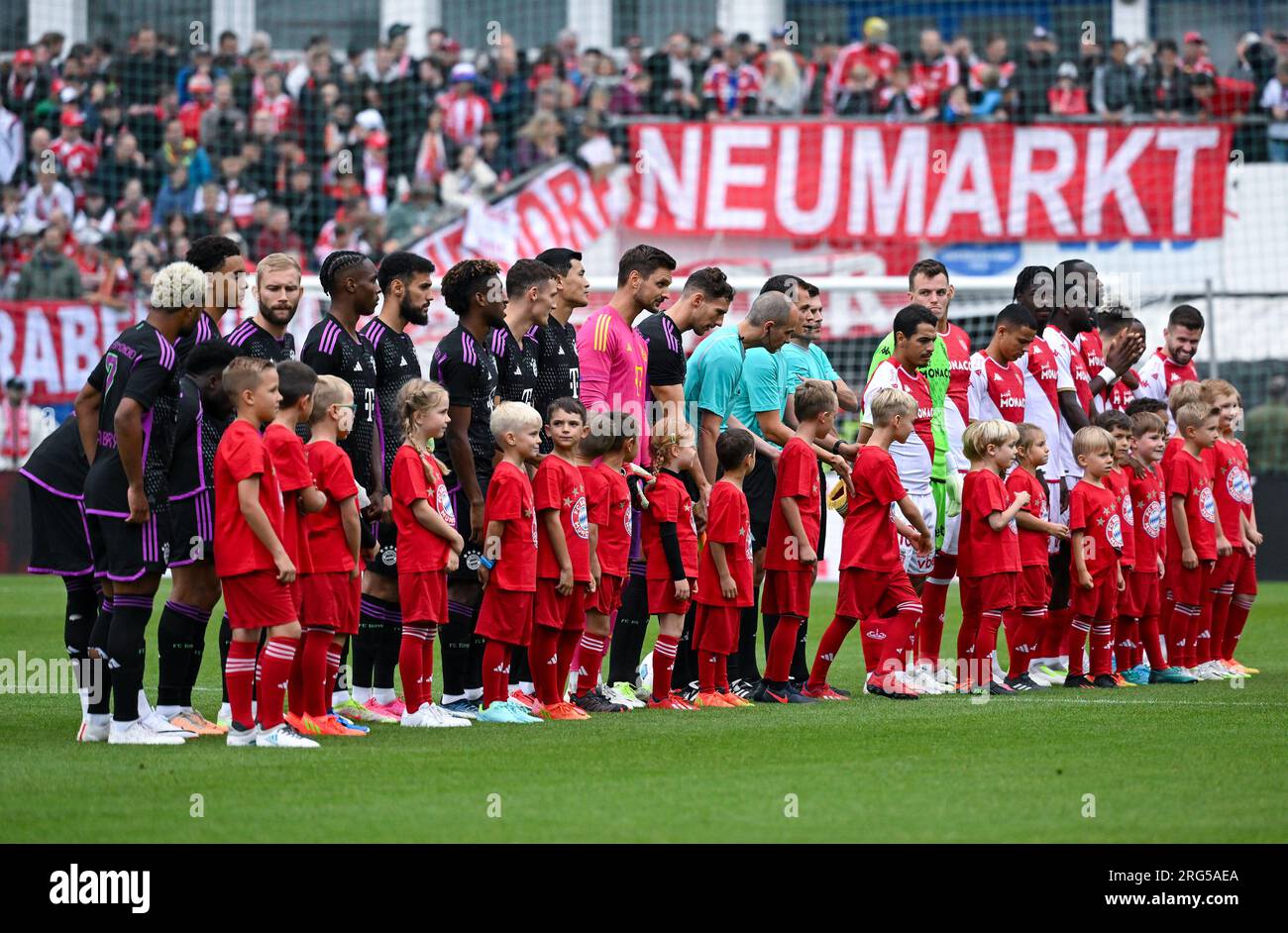 Unterhaching, Germany. 07th Aug, 2023. Soccer: Test matches, FC Bayern ...