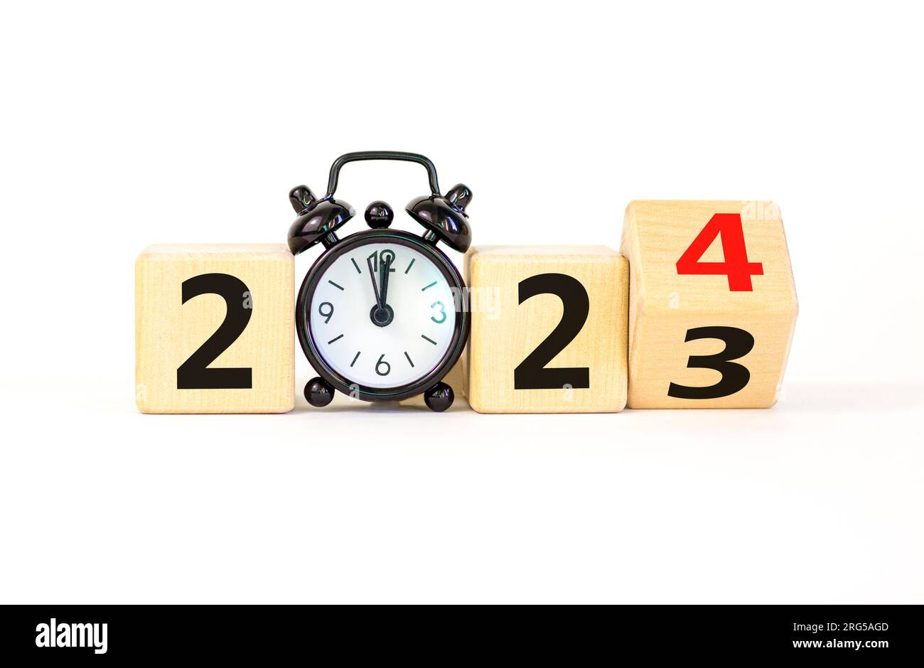 Business Concept Of 2024 New Year Symbol Businessman Turns A Wooden
