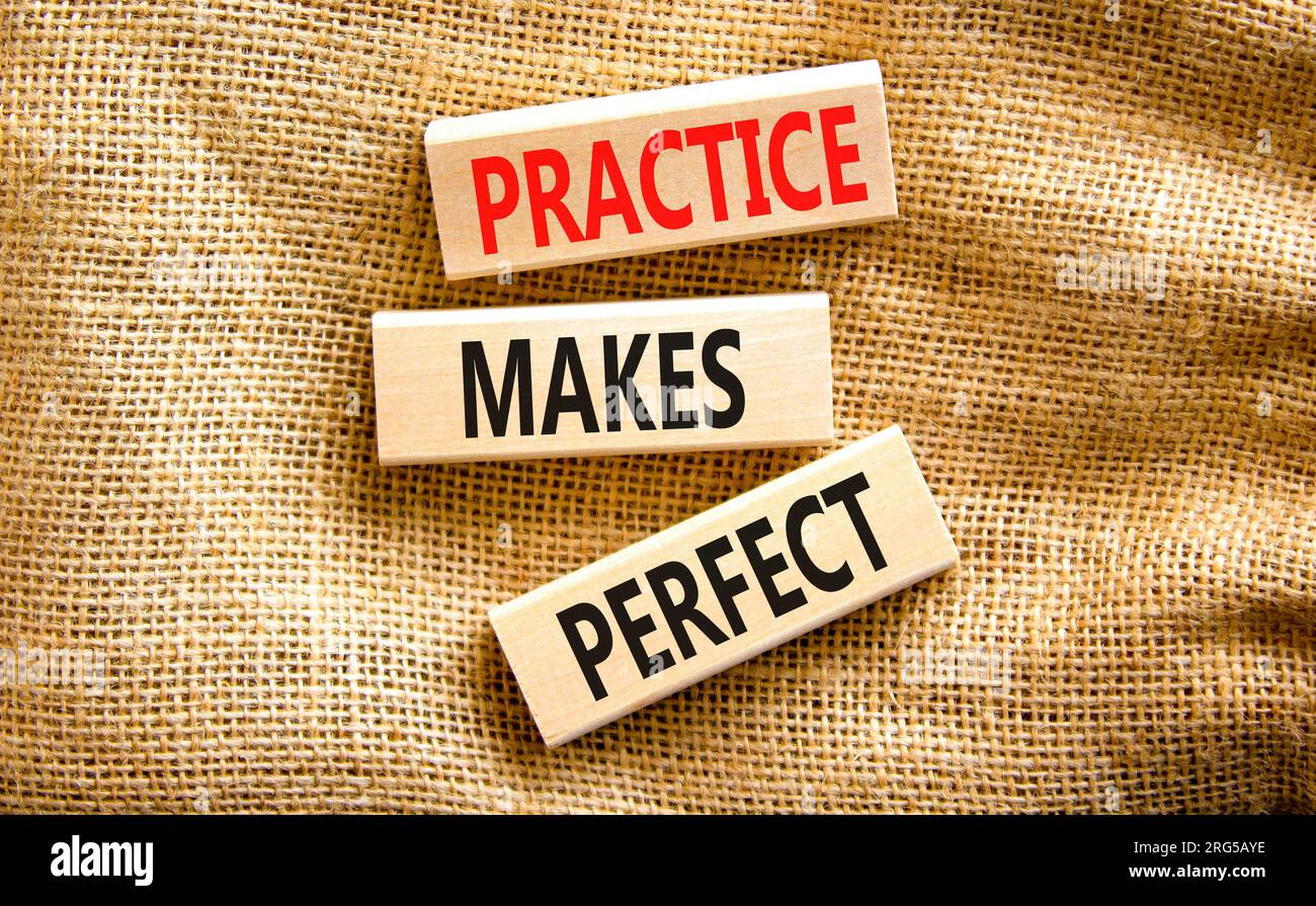 Practice makes perfect symbol. Concept words Practice makes perfect on ...