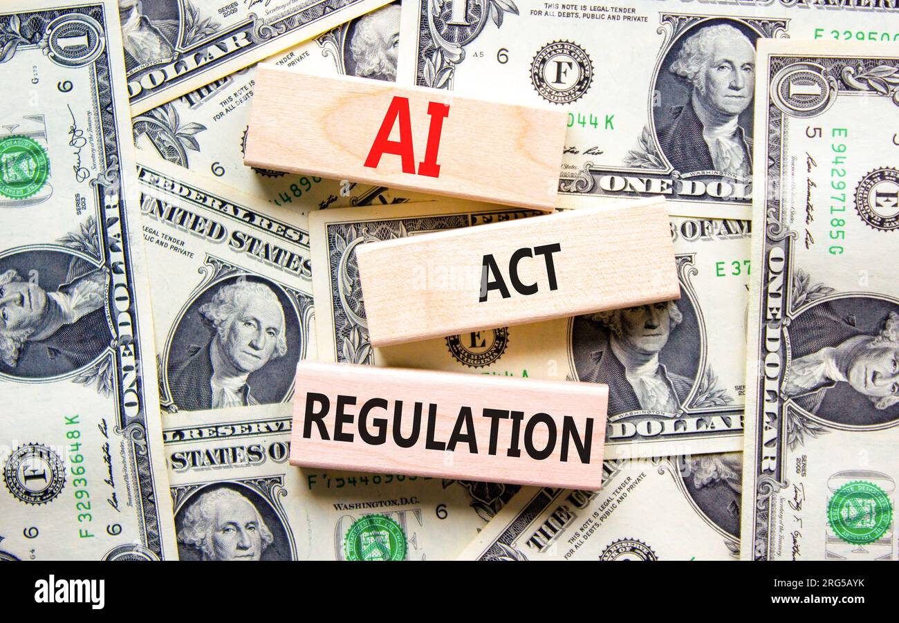 AI act regulation symbol. Concept words AI artificial intelligence act ...