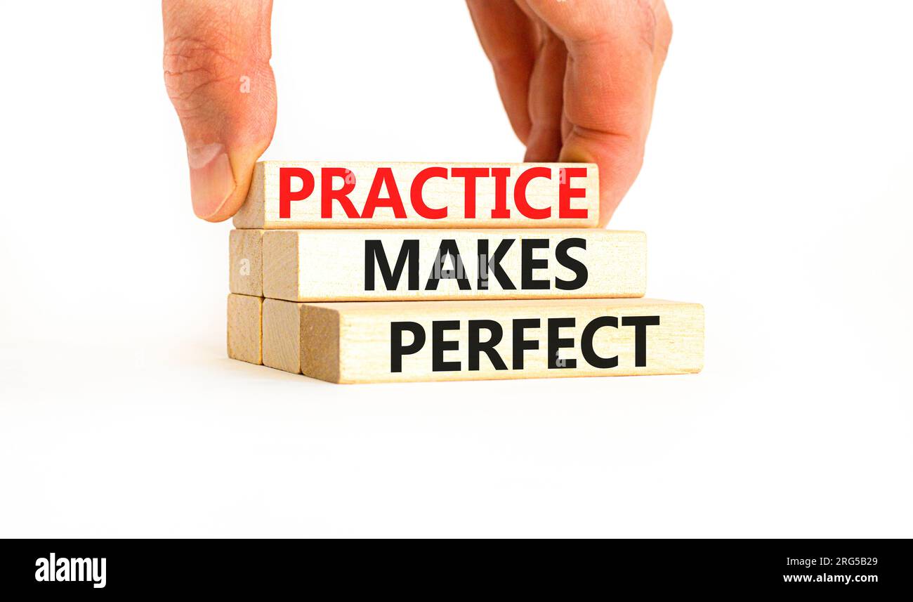 Practice makes perfect symbol. Concept words Practice makes perfect on ...