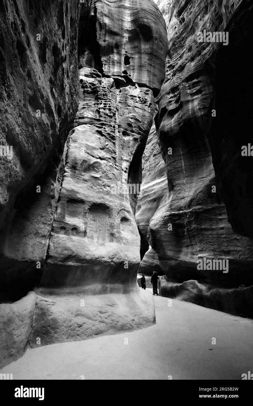 the Al-Siq, the Main Entrance Canyon to Petra, Jordan, Middle East ...