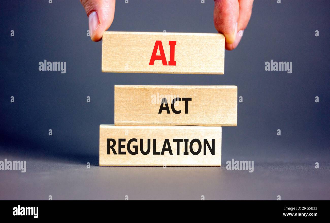 AI act regulation symbol. Concept words AI artificial intelligence act ...