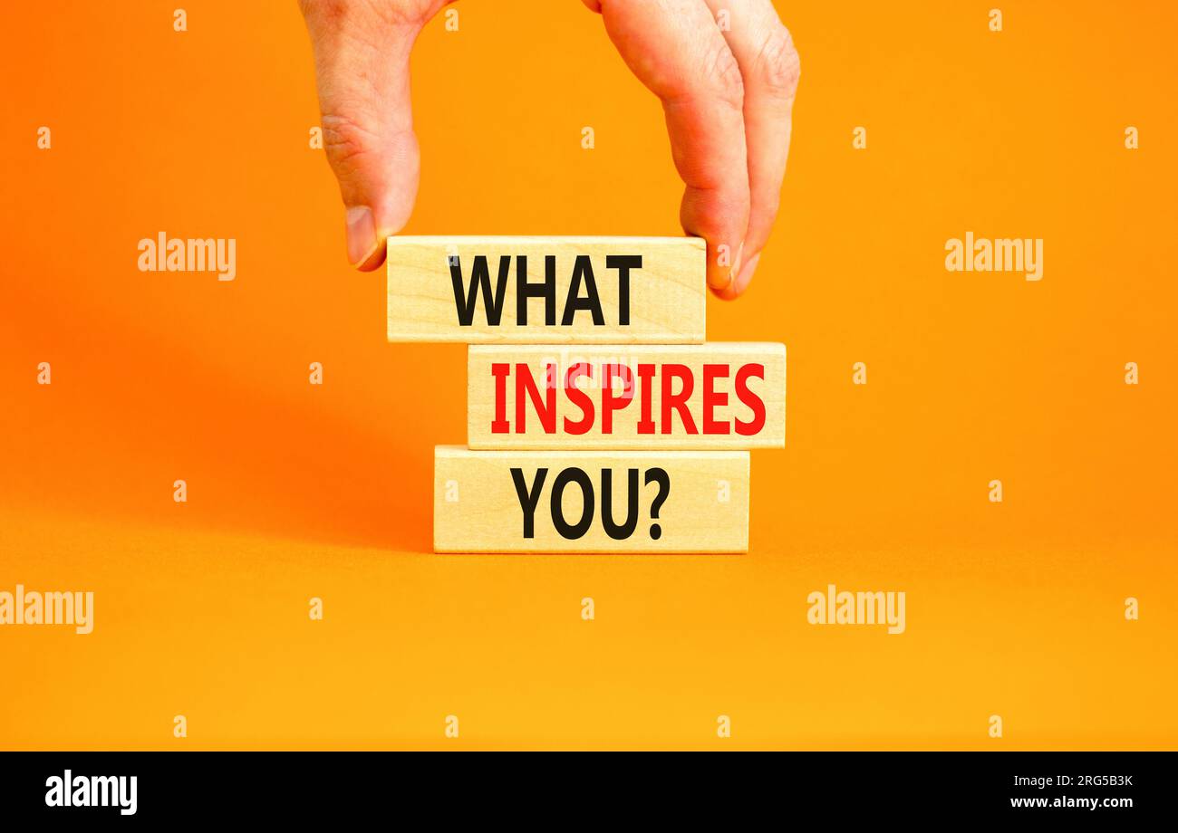 What inspires you symbol. Concept words What inspires you on wooden ...