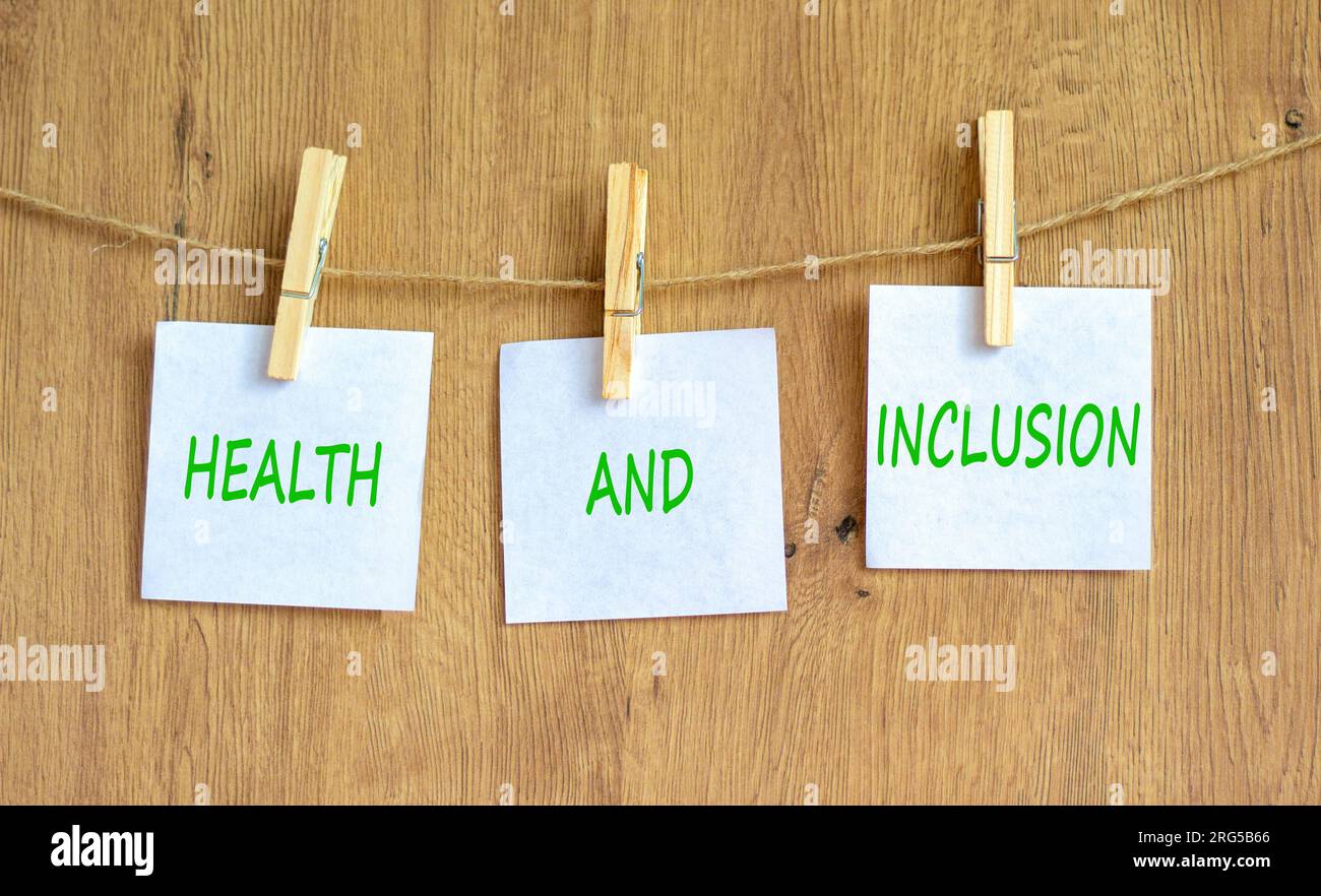 Health and inclusion symbol. Concept words Health and inclusion on ...