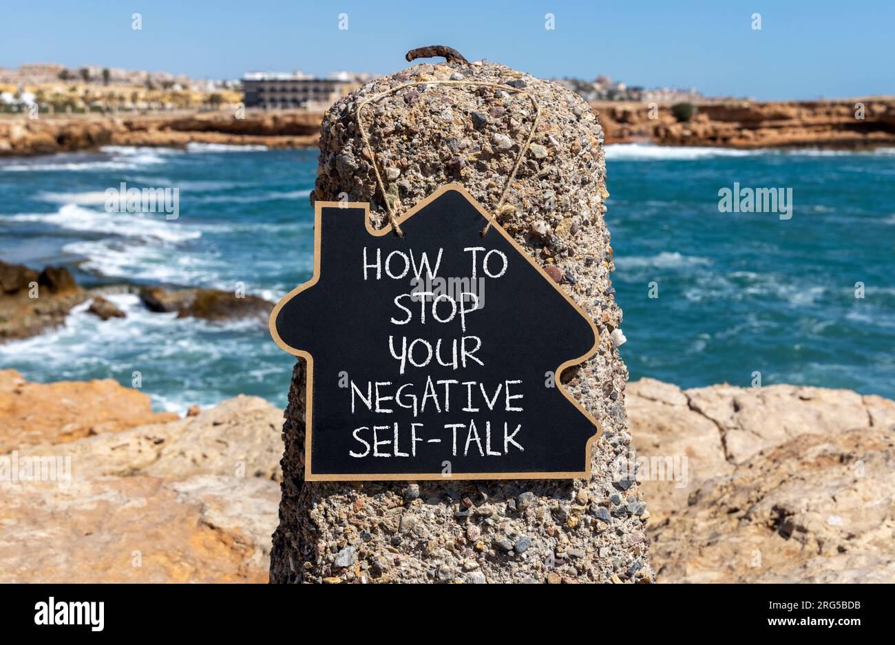 Stop negative self-talk symbol. Concept words How to stop your negative ...