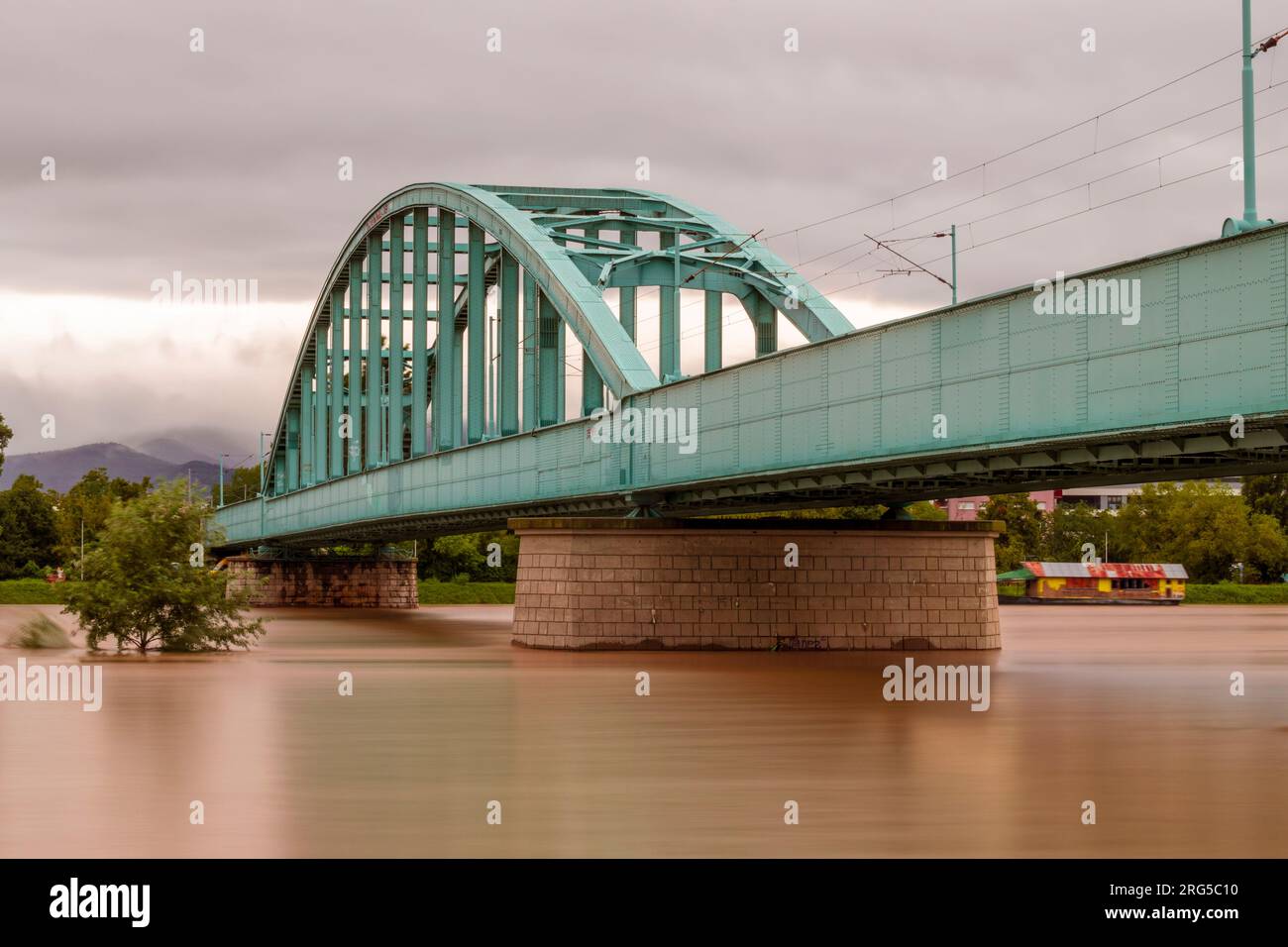 Zagreb, Croatia-August 5th, 2023: Zagreb city railway bridge ...