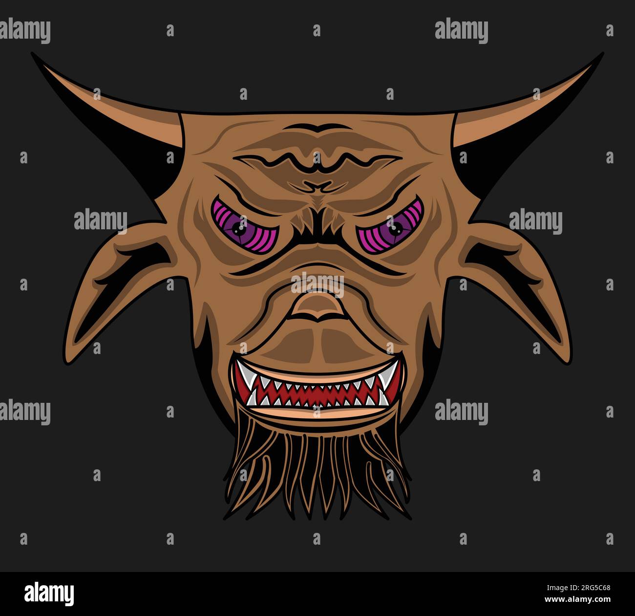 buffalo or goat head design. buffalo head icon with unique eyes. angry ...
