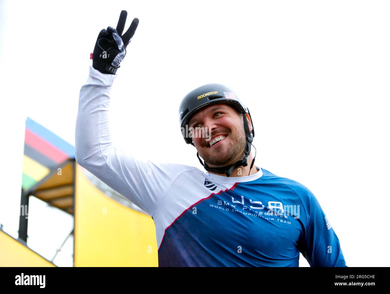 USA's Nick Bruce after competing in heat 4 of the Men's Elite BMX ...