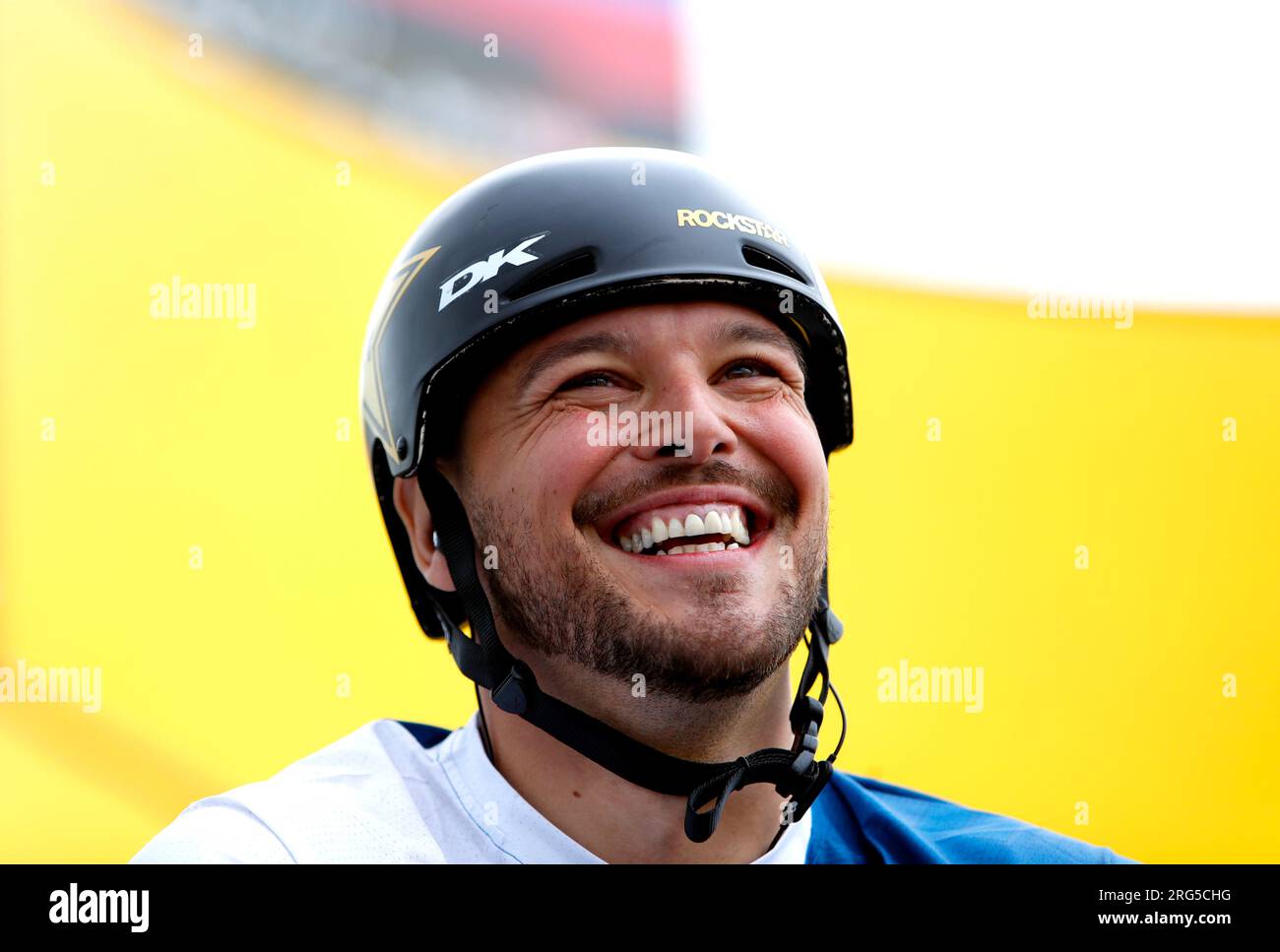 USA's Nick Bruce after competing in heat 4 of the Men's Elite BMX ...