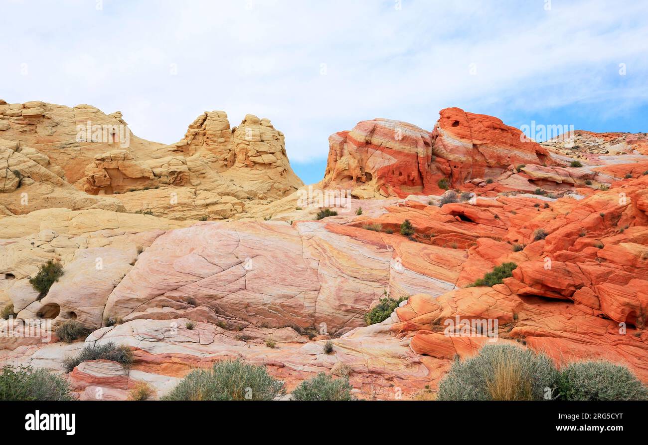 Colorful sandstone and limestone - Valley of Fire State Park, Nevada ...
