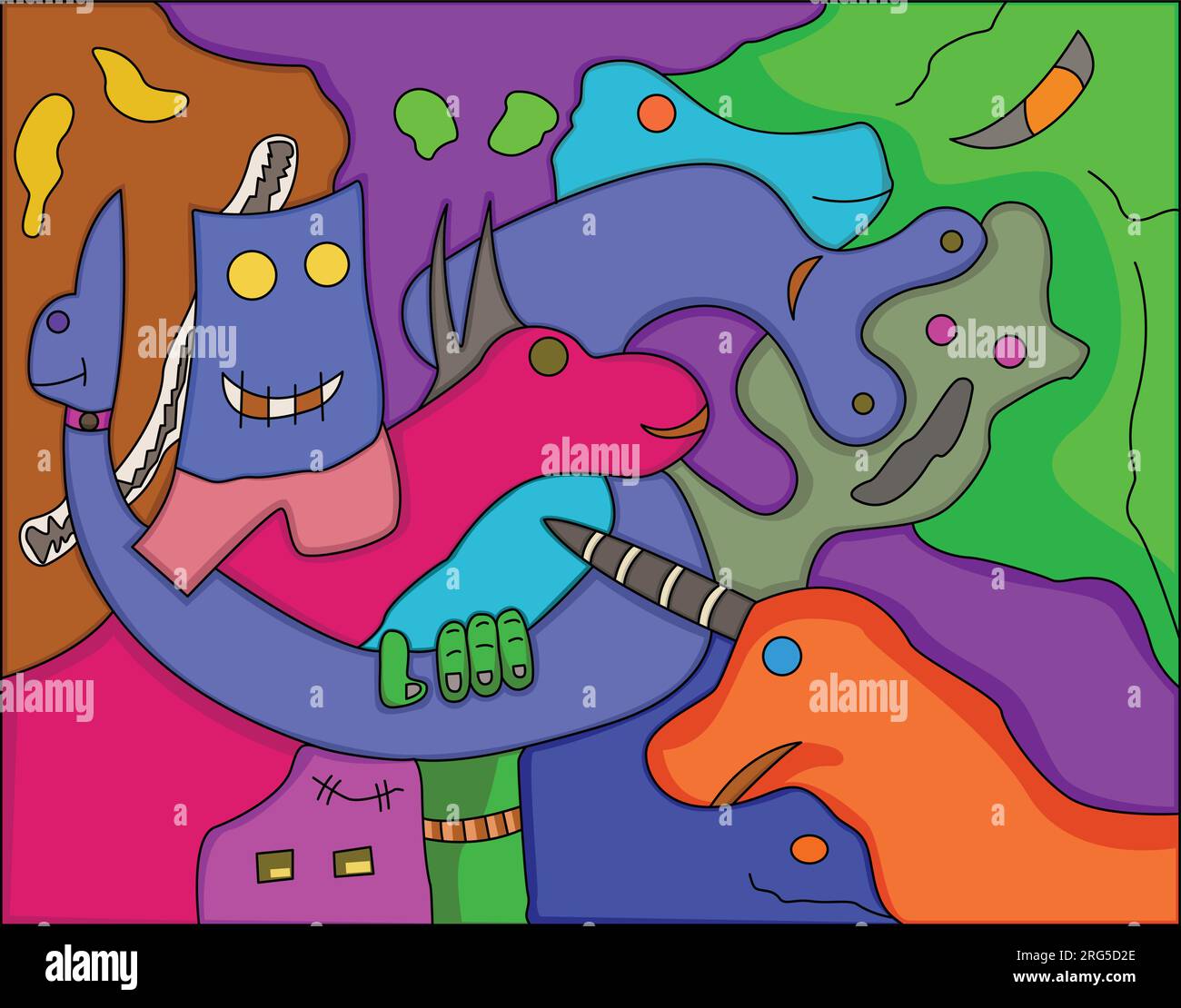colorful abstract background. colorful abstract monster graffiti Stock ...