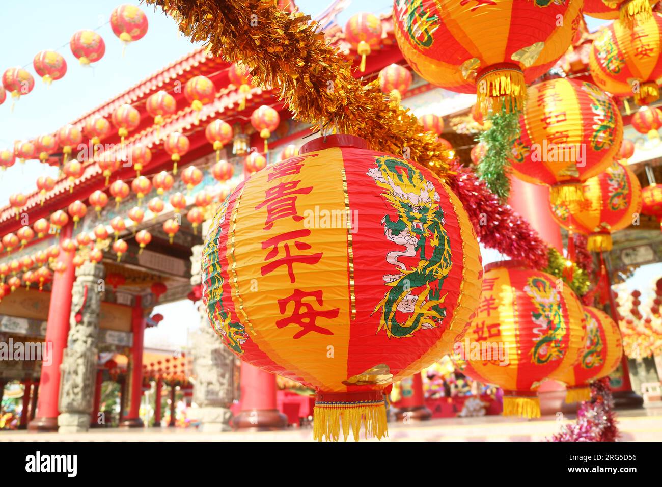 Lunar New Year Hanging Lantern with the Greeting Words Meaning WEALTH ...