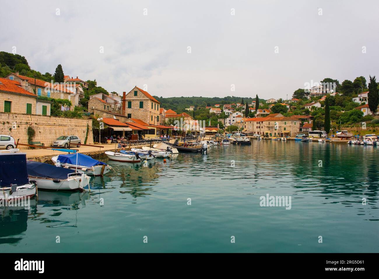 The historic port village of Maslinica on Solta Island in Split ...