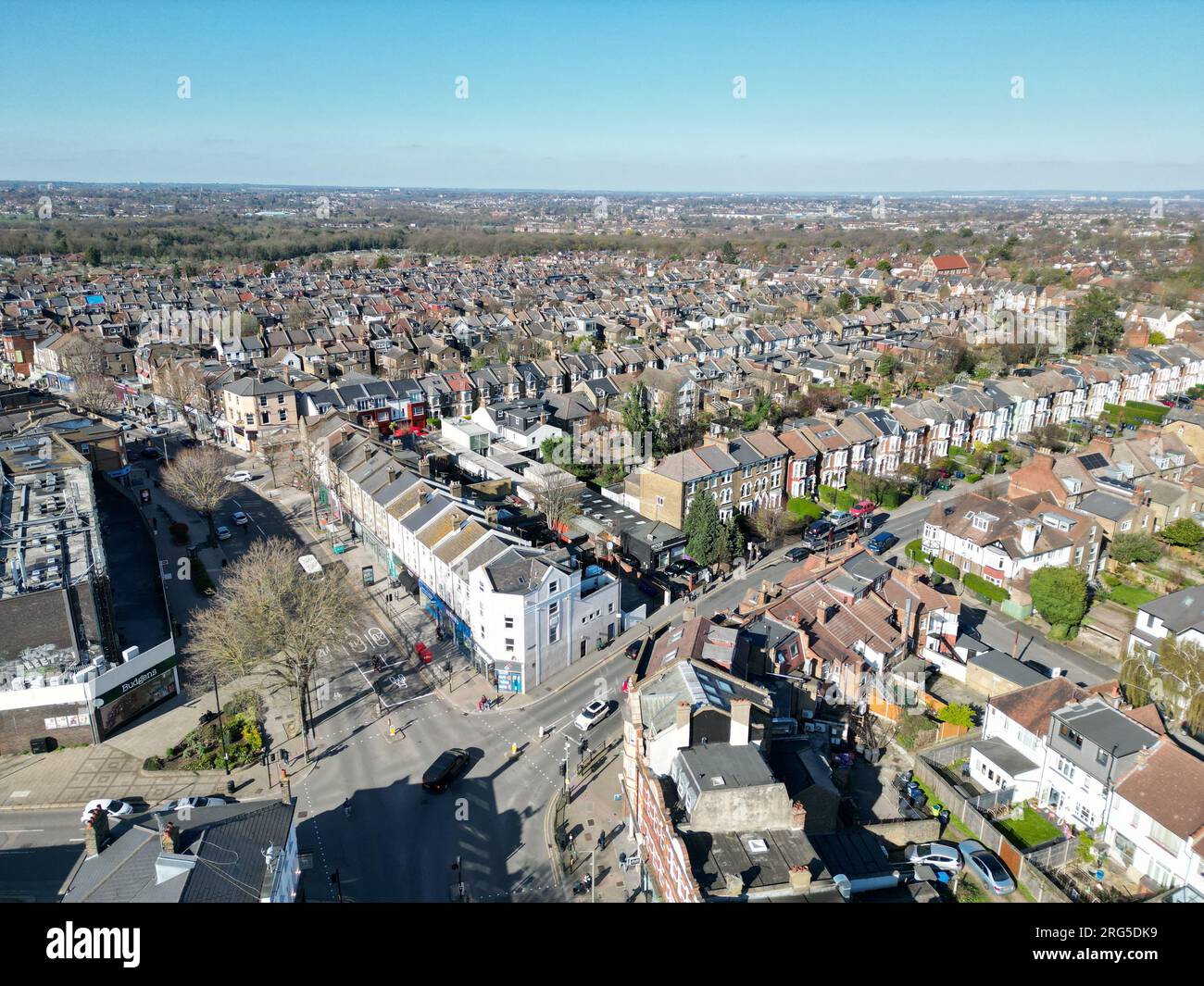 Finchley high street North London UK Drone, Aerial, view from air ...